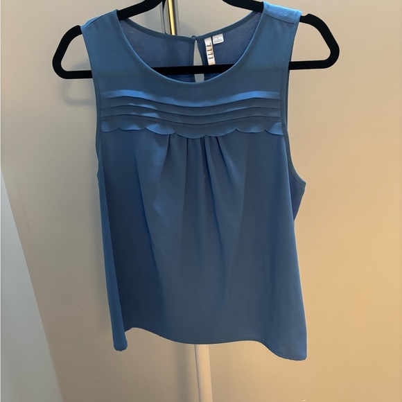 Elle | Tops | Elle Blue Pleated Sleeveless Tank Top | Poshmark
